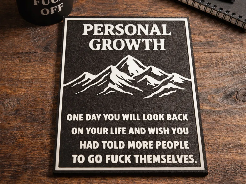 Personal Growth - Funny (NSFW) Motivational Sign - Free 3D Print Model ...