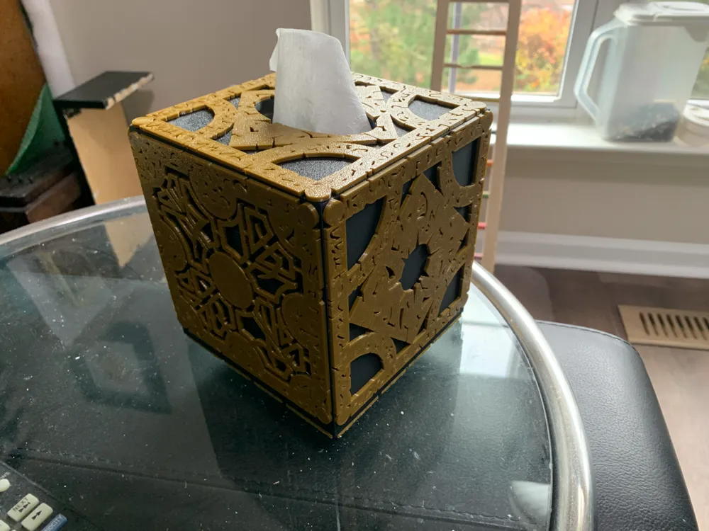 Hellraiser Tissue Puzzle Box Cover v2 Remixed by MattInDetroit - MakerWorld