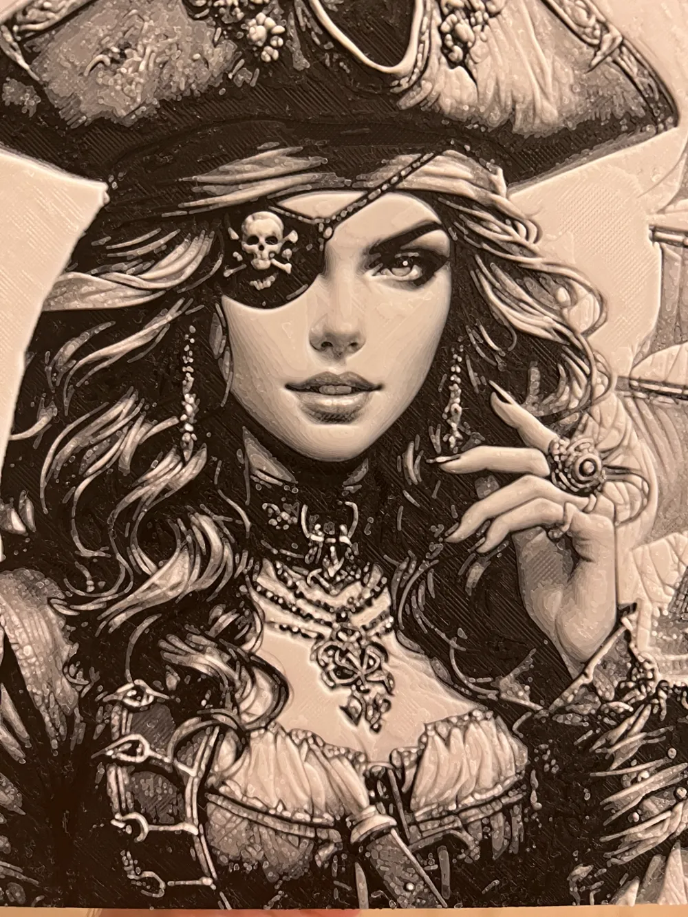 Female Pirate Art Hueforge by RP47 Designs - MakerWorld