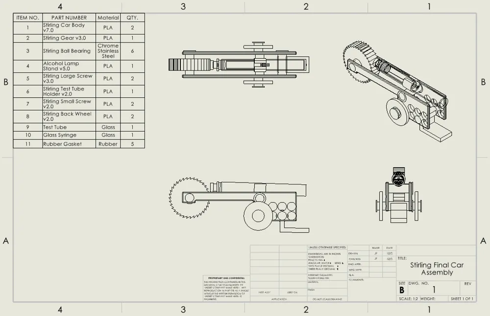 Stirling Engine Car - Thermodynamics 2 Project - Free 3D Print Model ...