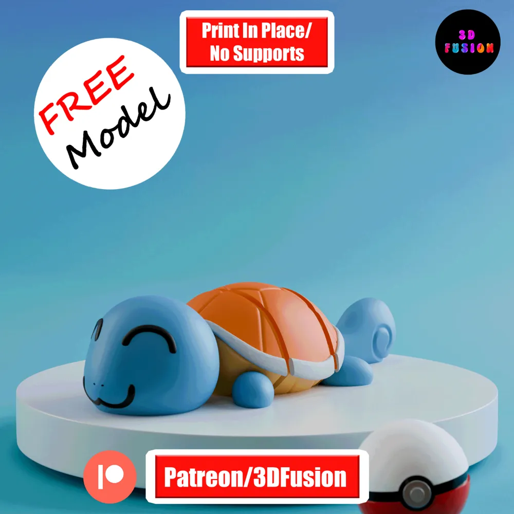 Pokemon Squirtle Articulated Flexi Toy & Keychain by 3D Fusion - MakerWorld