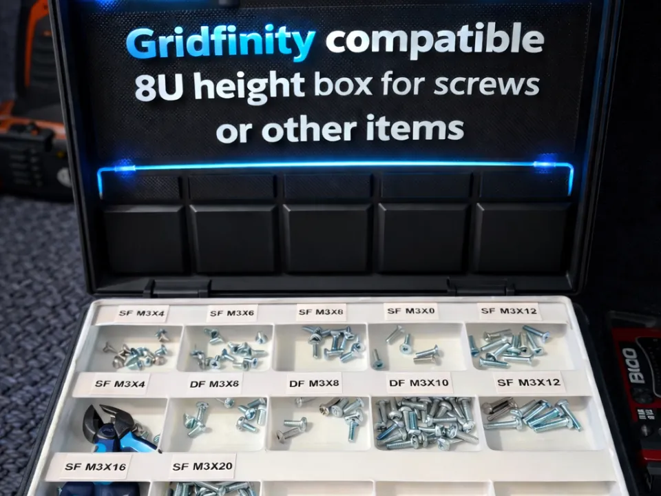 Gridfinity compatible 8U height box screw or other - Free 3D Print ...