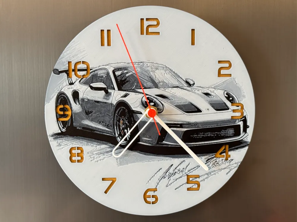 Wall/desk clock Porsche GT by cP3D MakerWorld: Download Free 3D Models