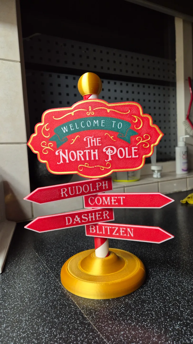 Personalized Welcome to the North Pole Signpost - Free 3D Print Model ...