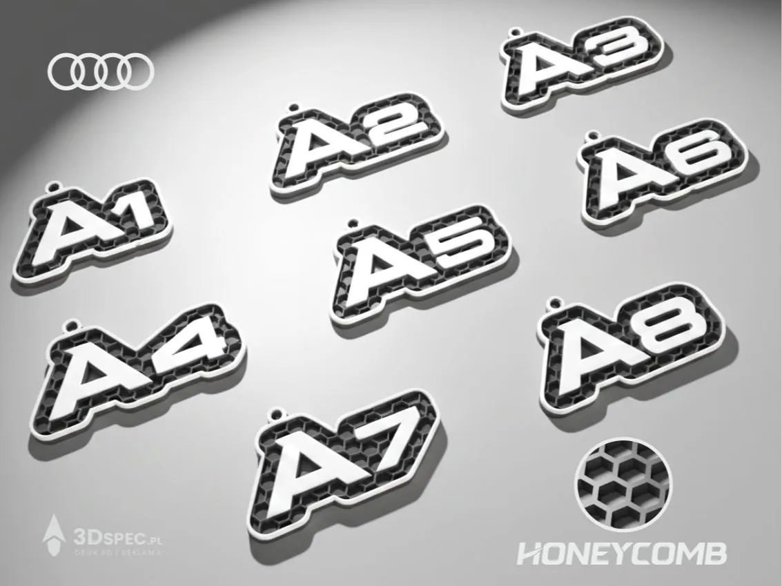 Audi A series A1 A2 A3 A4 A5 A6 A7 A8 keychian - Free 3D Print Model ...