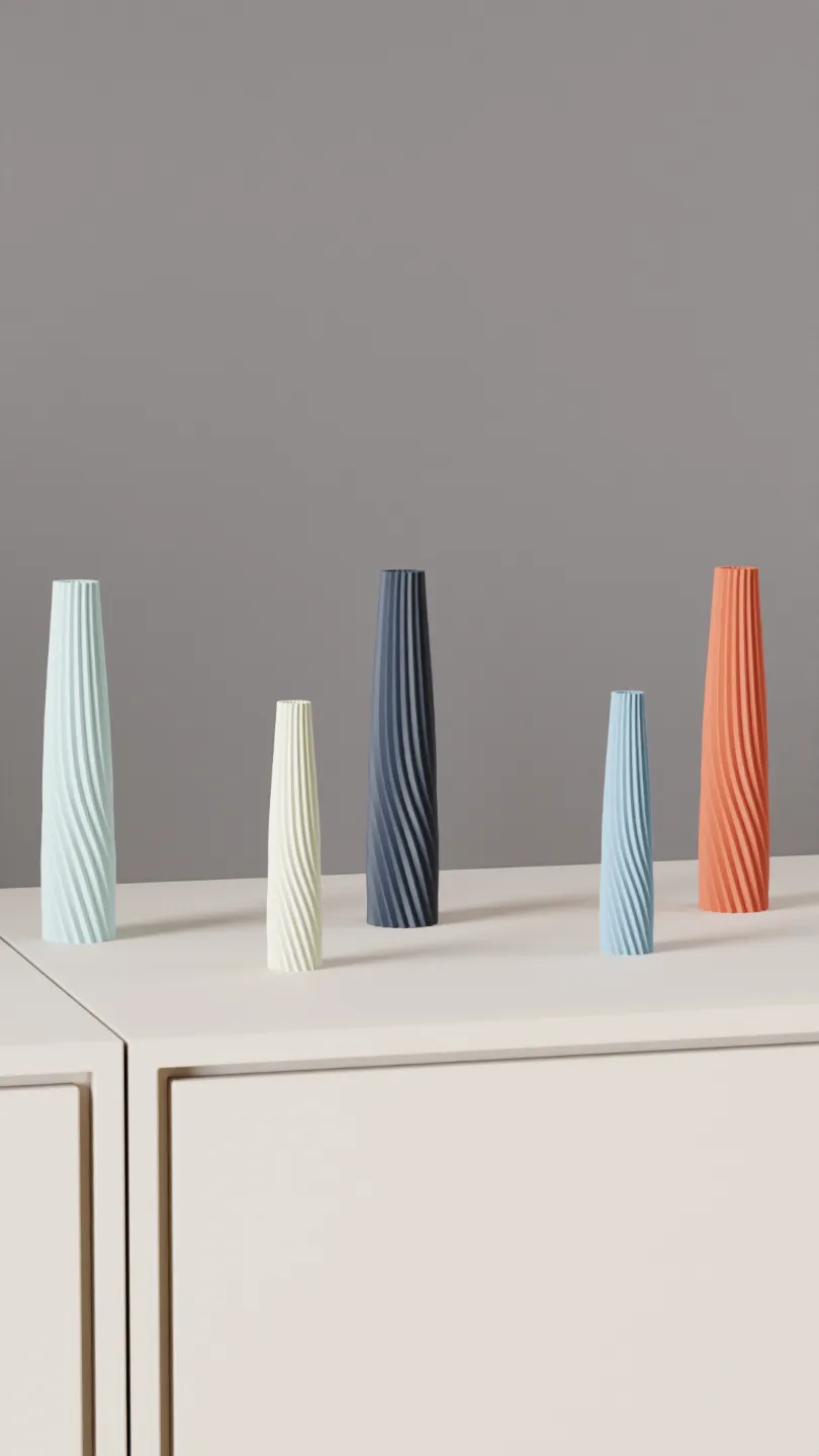 Tall Thin Twisted Vase. Easy Vase Mode Print - Free 3D Print Model ...