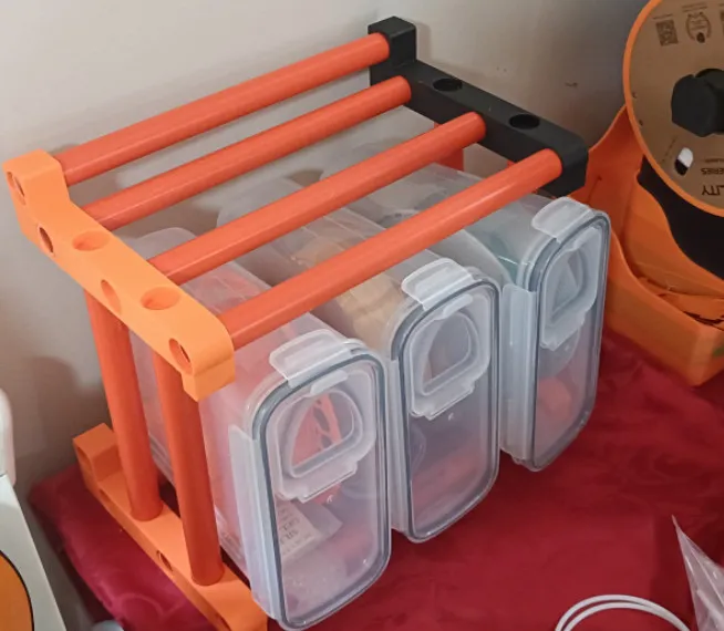 Cereal box filament storage rack by hybiepoo - MakerWorld