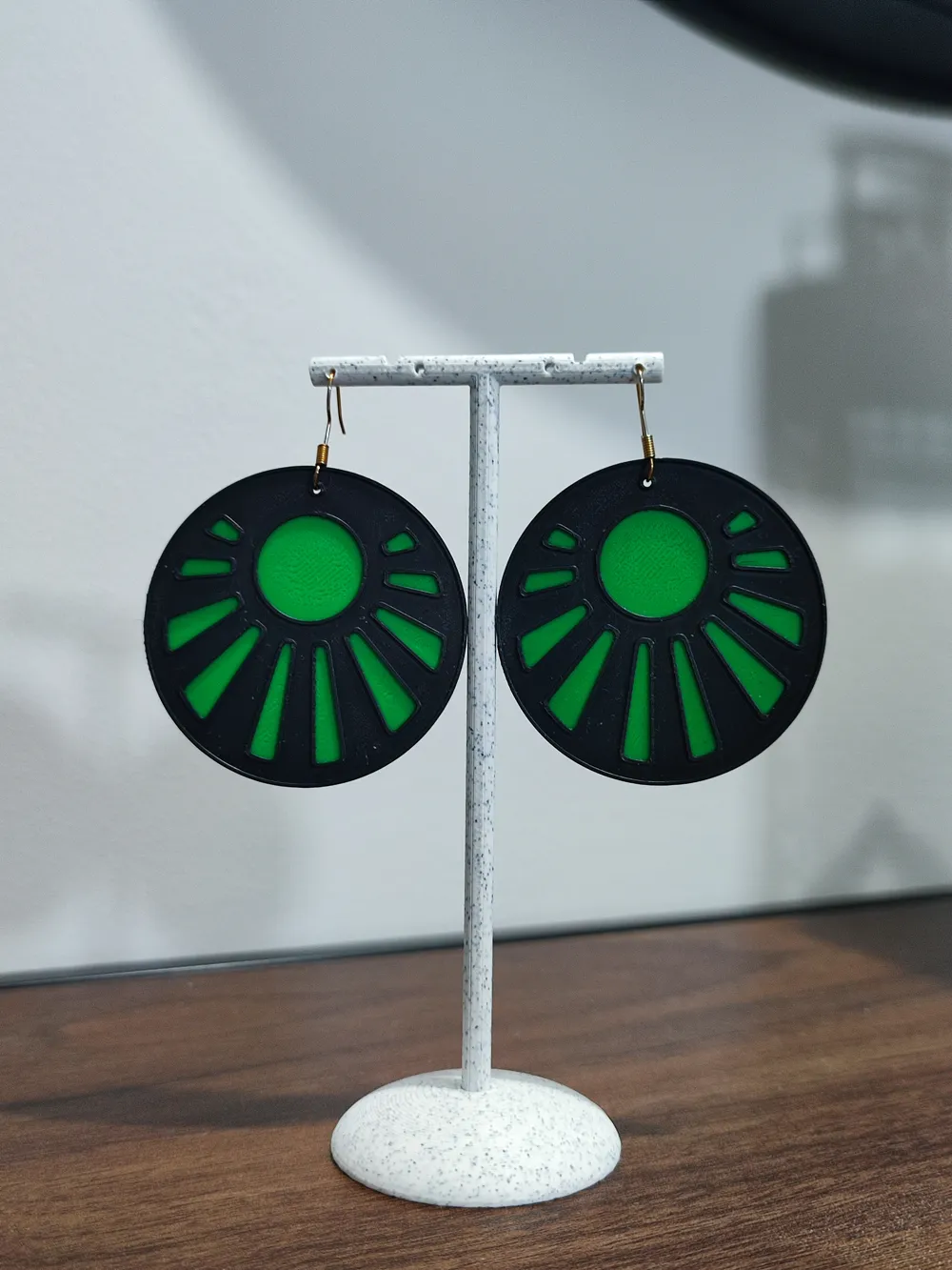 Neon Eclipse Earrings - Free 3D Print Model - MakerWorld