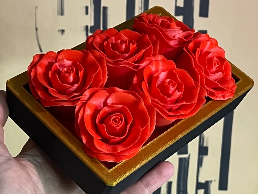 Roses Sixpack with elegant tray - Free 3D Print Model - MakerWorld