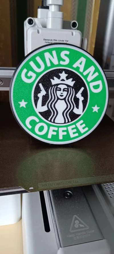 GUNS AND COFFEE coaster by Stevetecx - MakerWorld