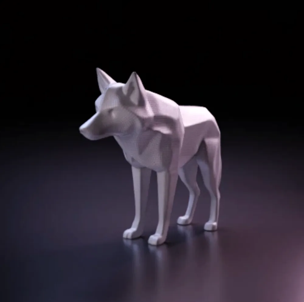 Elegant Low-poly Wolf Pendant by Pocahontas - MakerWorld