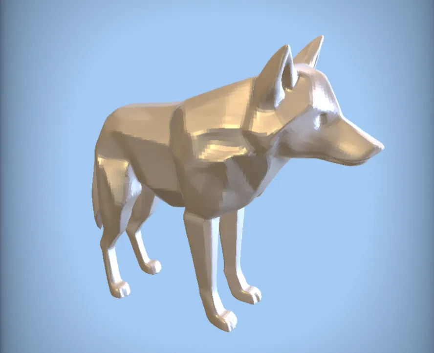 Elegant Low-poly Wolf Pendant by Pocahontas - MakerWorld