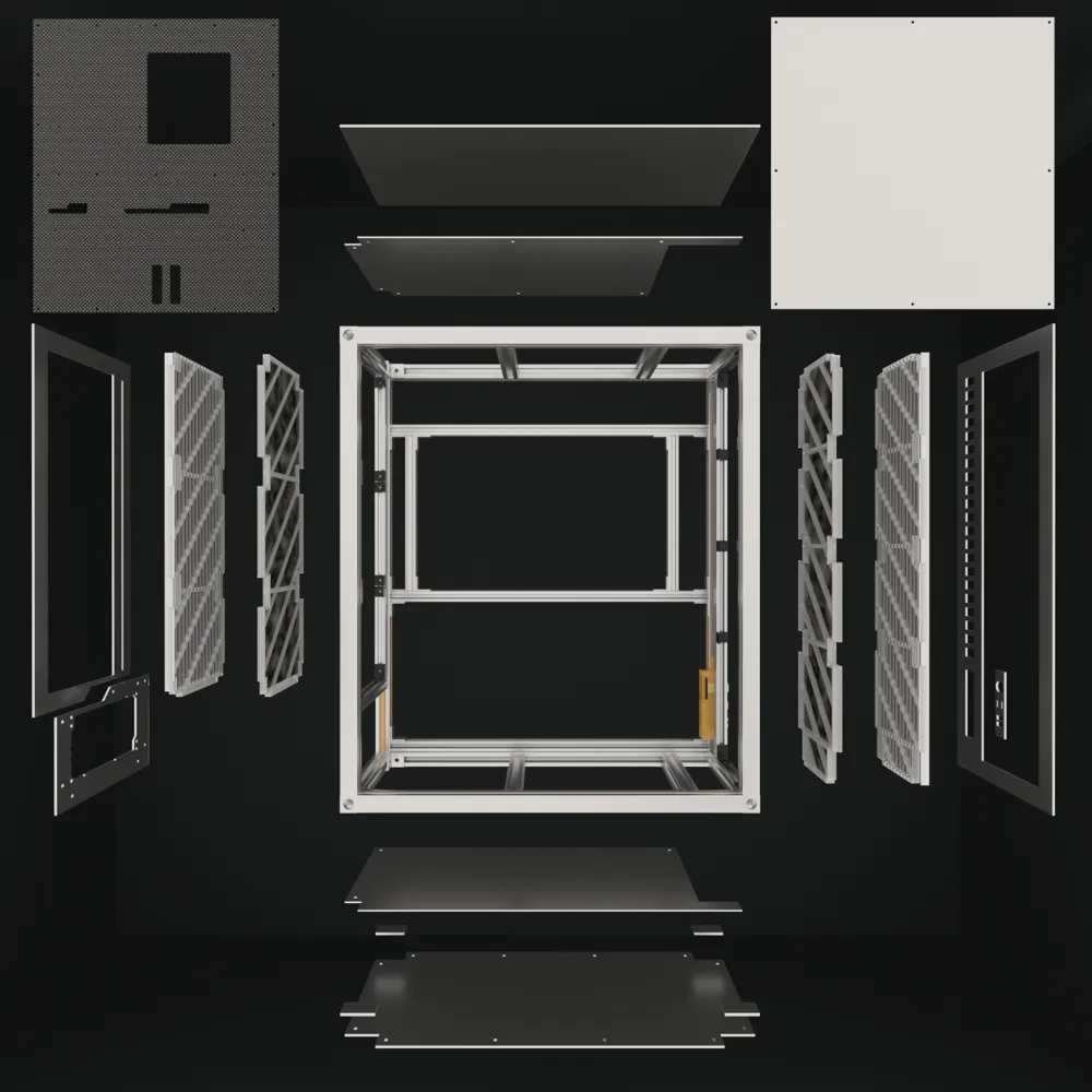 52-liter E-ATX/EEB Top-Mount I/O 480mm Water-Cooled Full Aluminum PC ...