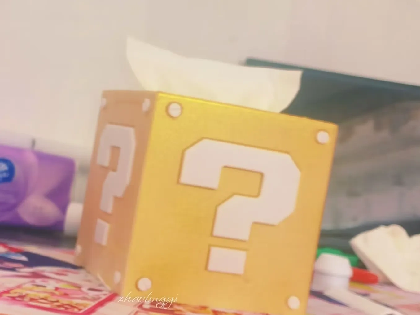 My World lucky block pull-out box printable in multiple colors, or single color by user ...