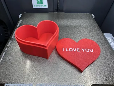 Heart Box- with text - Free 3D Print Model - MakerWorld