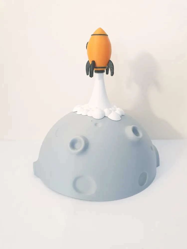 Small Rocketship Launching from Moon - NO AMS - Free 3D Print Model ...