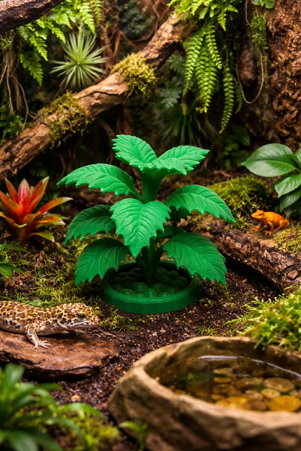 Tropical Palm-Style Plant – Enclosure & Terrarium - Free 3D Print Model ...