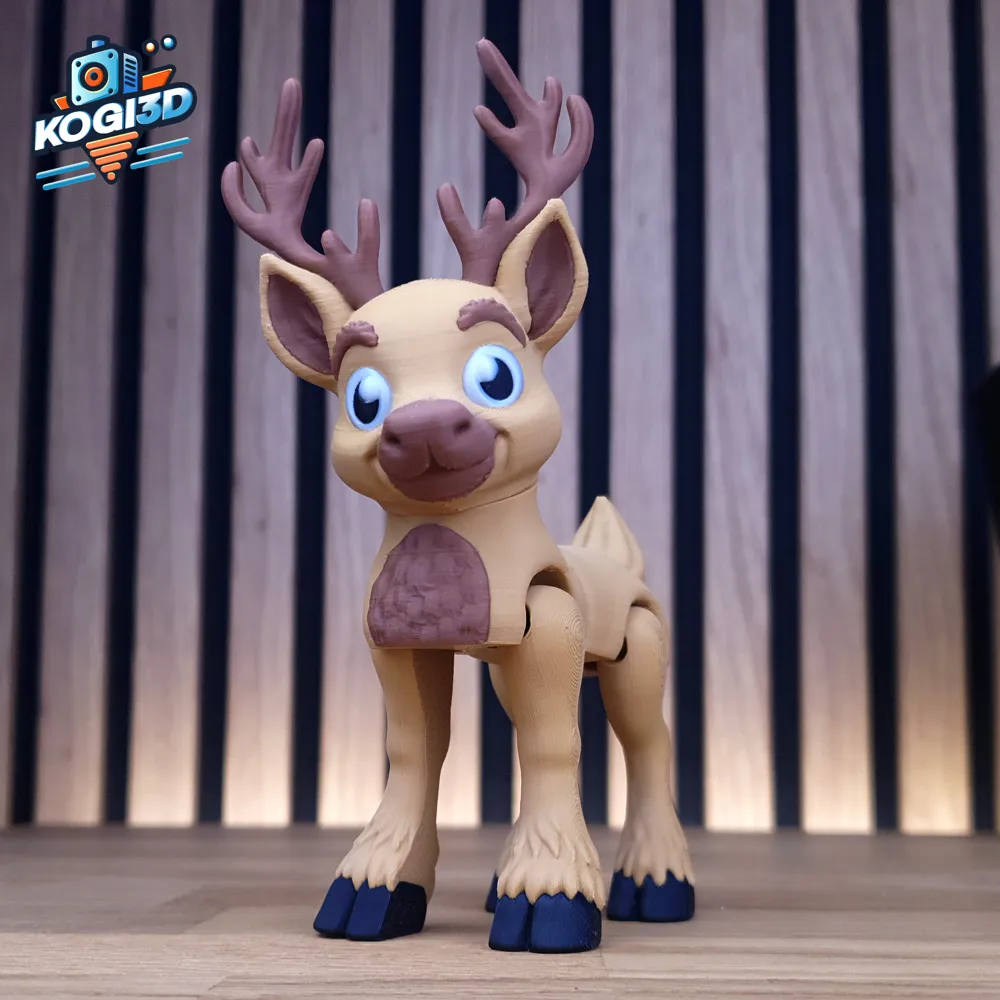 Print in Place Articulated Reindeer Model - Free 3D Print Model ...