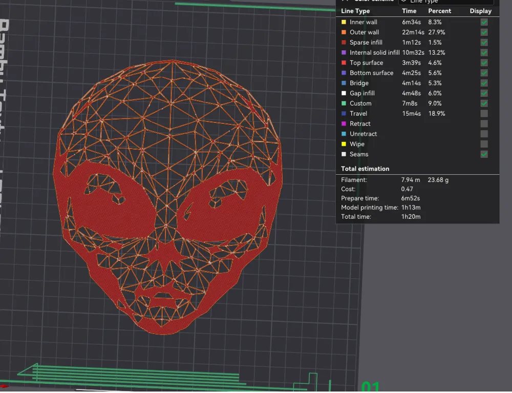 Alien 2D art simple polygon by fikuss30 - MakerWorld