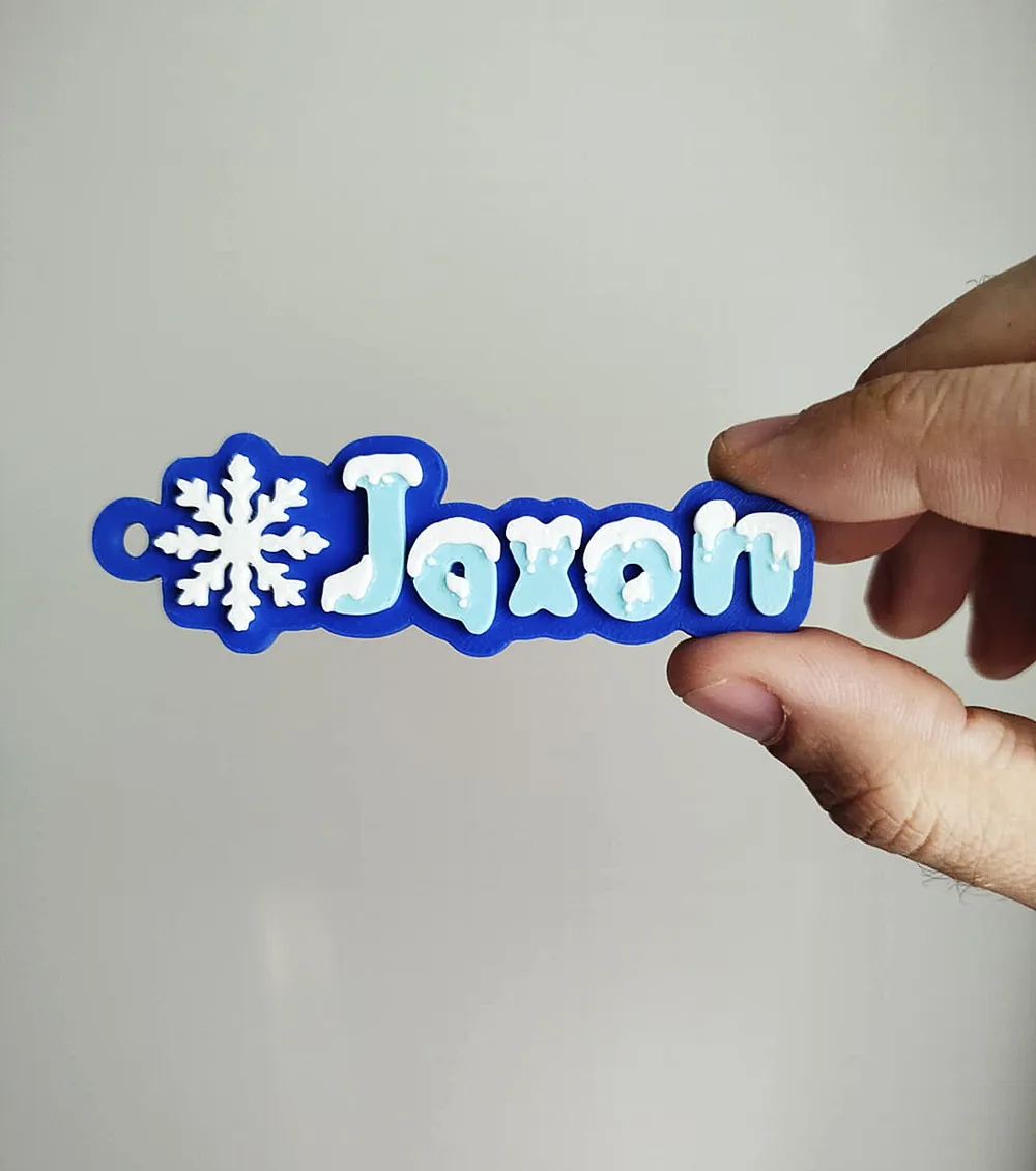 Name tag with snowflake - Jaxon by 3D Creator Labs MakerWorld: Download Free 3D Models