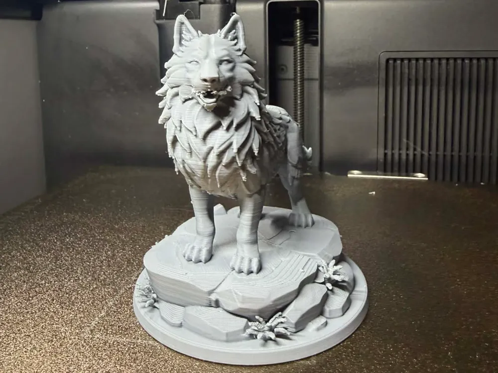 Majestic Wolf Statue Highly Detailed Fantasy Wolf - Free 3D Print Model ...