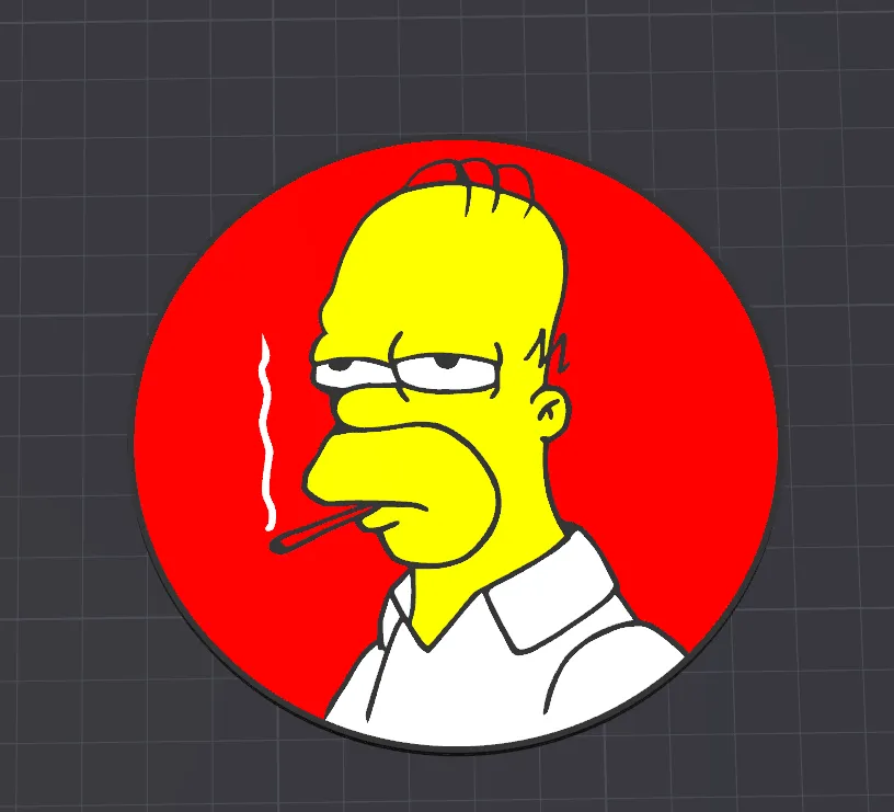 Homer Simpson Smoking Coaster by Tri-3D - MakerWorld