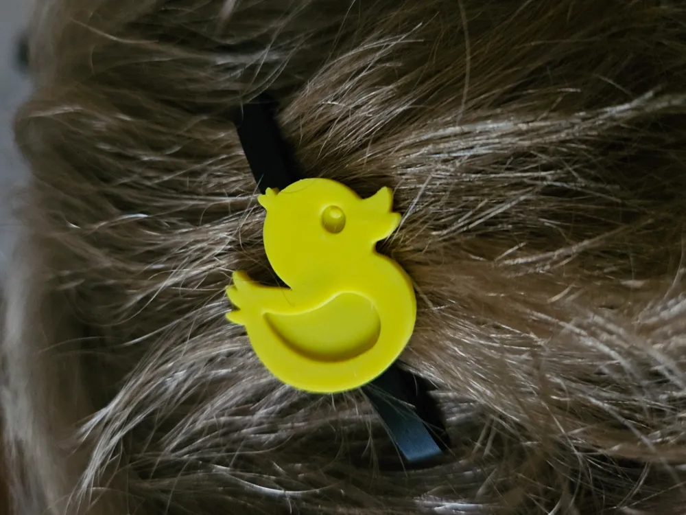 Rubber Ducky Hair Clip (Barrette) by southlake333 MakerWorld: Download ...