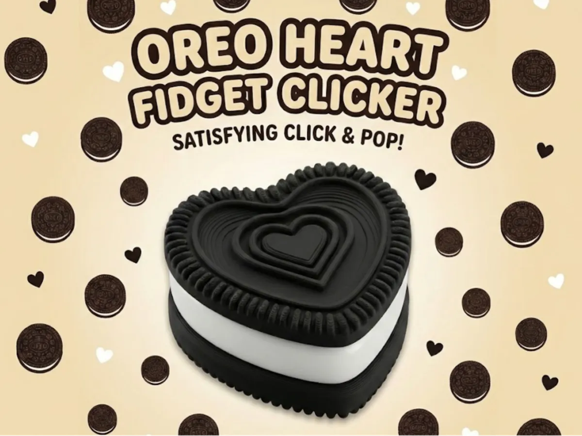 HEART-OREO-CLICKER-Fidget toy - Free 3D Print Model - MakerWorld