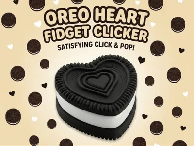 HEART-OREO-CLICKER-Fidget toy - Free 3D Print Model - MakerWorld
