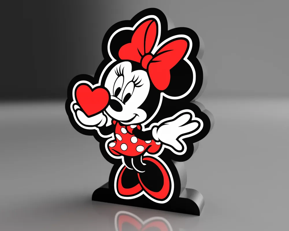 Minnie Love Lightbox | LED Lamp by 3Dacores - MakerWorld