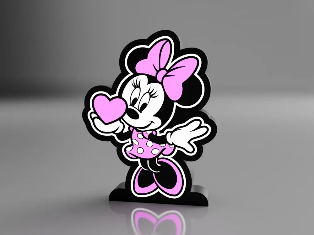 Minnie Love Lightbox | LED Lamp by 3Dacores MakerWorld: Download Free ...