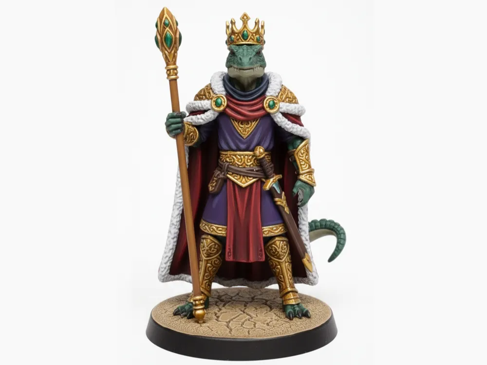 Kobold King/Emperor D&D Miniature (48mm) - Free 3D Print Model - MakerWorld
