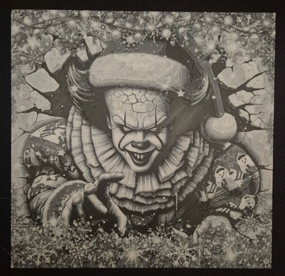 horror christmas pennywise hueforge - Free 3D Print Model - MakerWorld