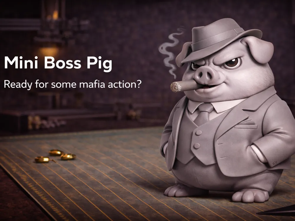 Mini Boss Animals – PIG - Free 3D Print Model - MakerWorld