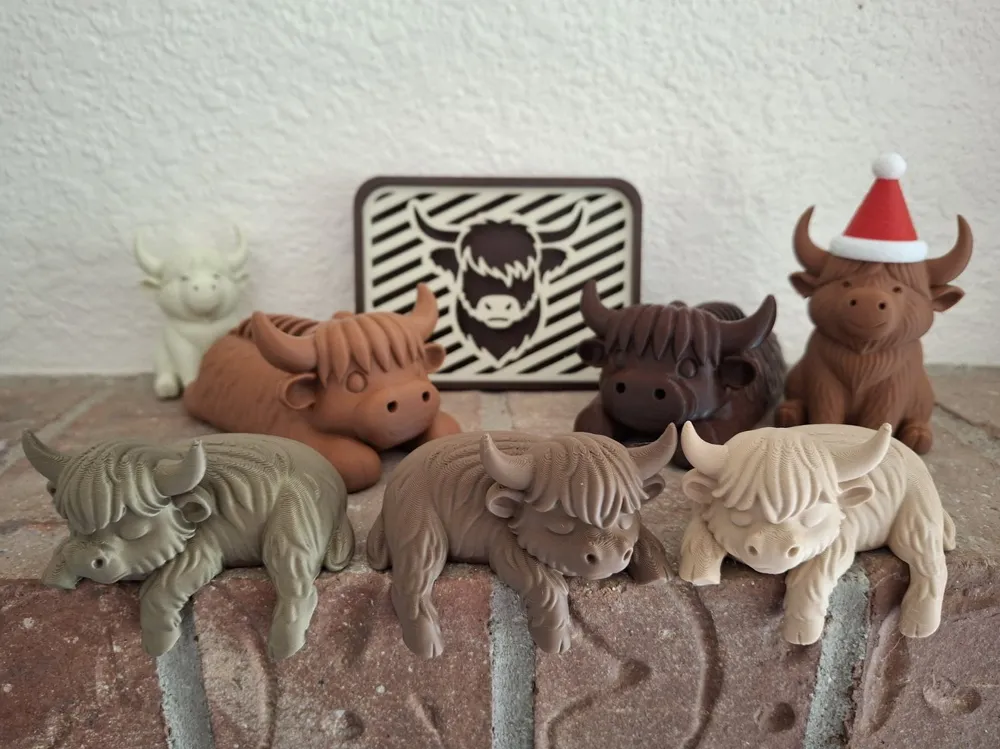 Sleeping Highland Cow Monitor Buddy - Free 3D Print Model - MakerWorld