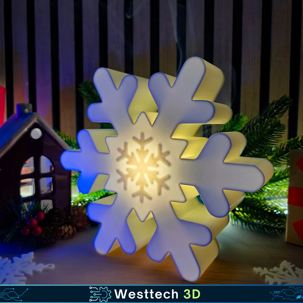 Schneeflocken Lampe Weihnachten von Westtech 3D MakerWorld: Kostenlose 3D-Modelle herunterladen