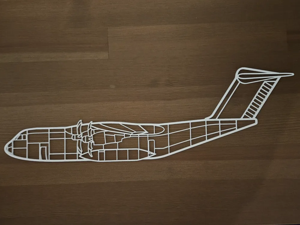 Airbus A400 Wallart - single piece by LimaMike3D - MakerWorld