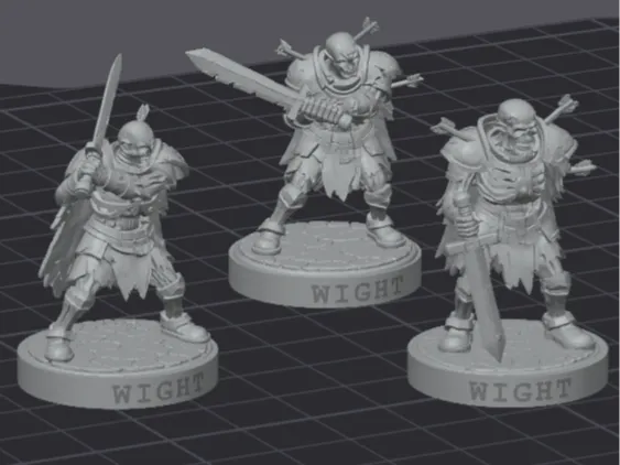 DnD - Wight Set (3 Variants) – Undead Warriors - Free 3D Print Model ...