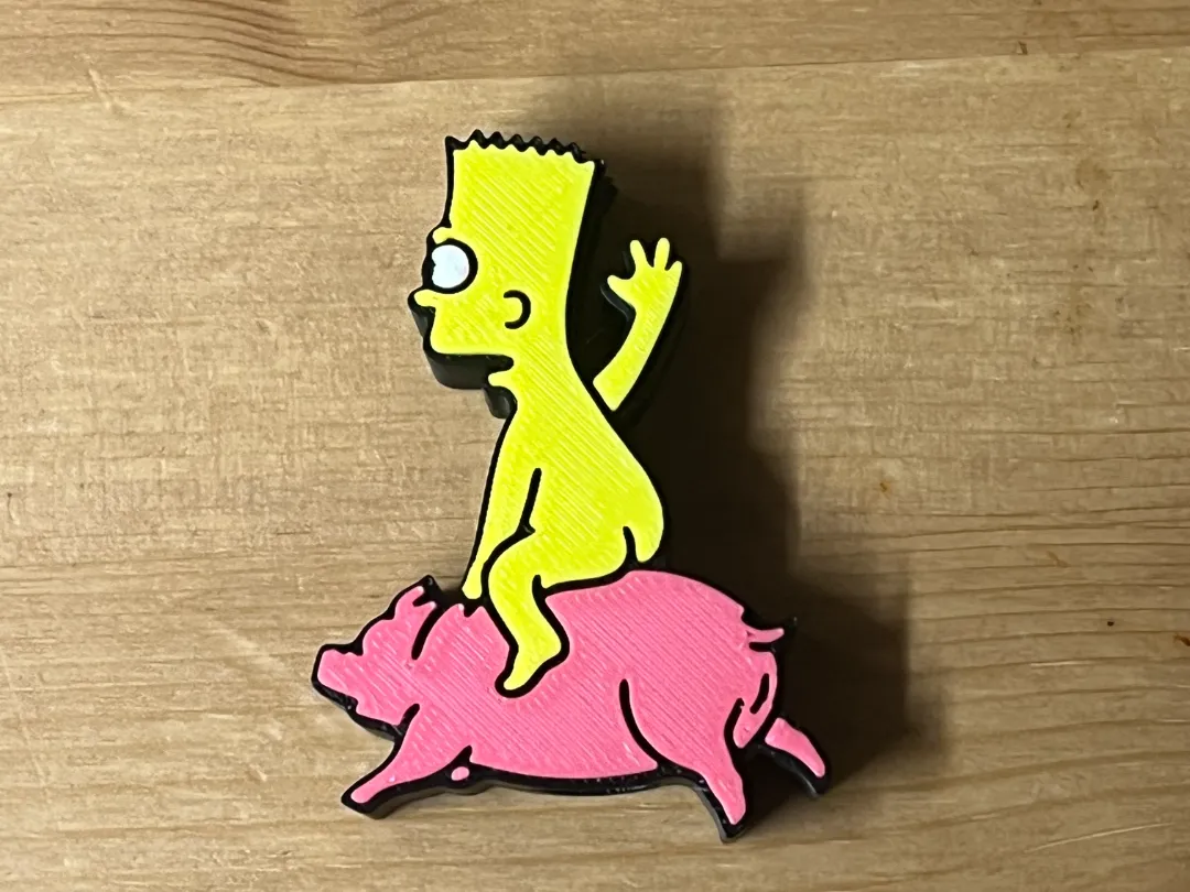 Bart Simpson and pig Stanley straw topper - Free 3D Print Model ...