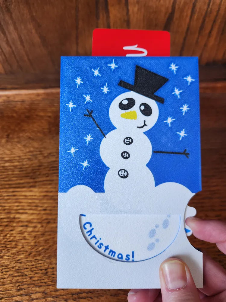 Interactive Gift Card Holder - Christmas Snowman - Free 3D Print Model ...