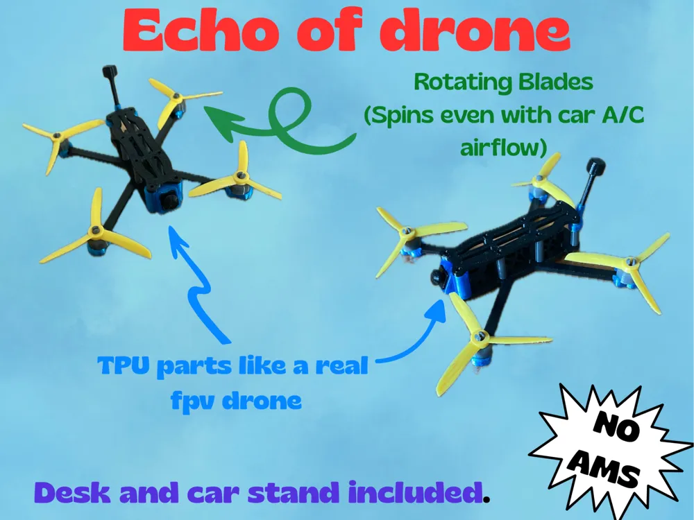 Echo Of Drone - realistic model of an FPV drone by Geko.lab MakerWorld ...