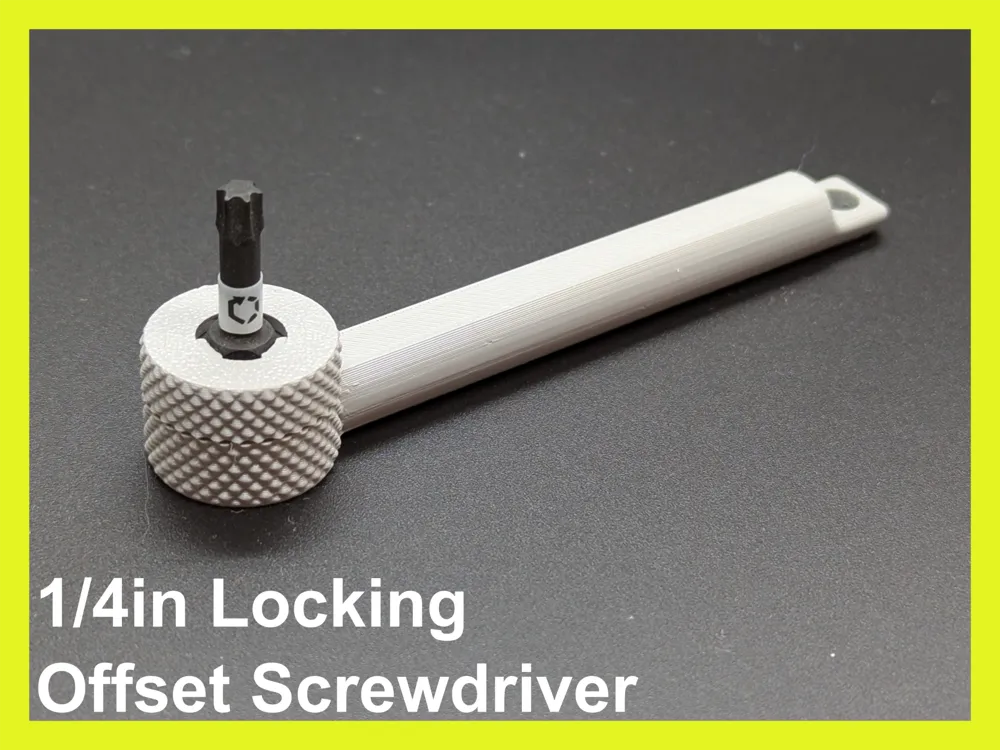Secure Bit Locking Offset Screw Driver - 1/4 Bits by regun - MakerWorld