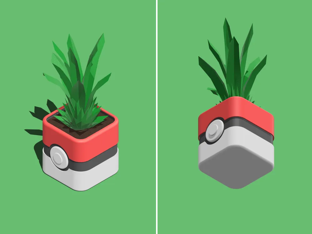 Pokemon Poke Cube Planter (Poke Ball) by GrgaMrga MakerWorld: Download ...