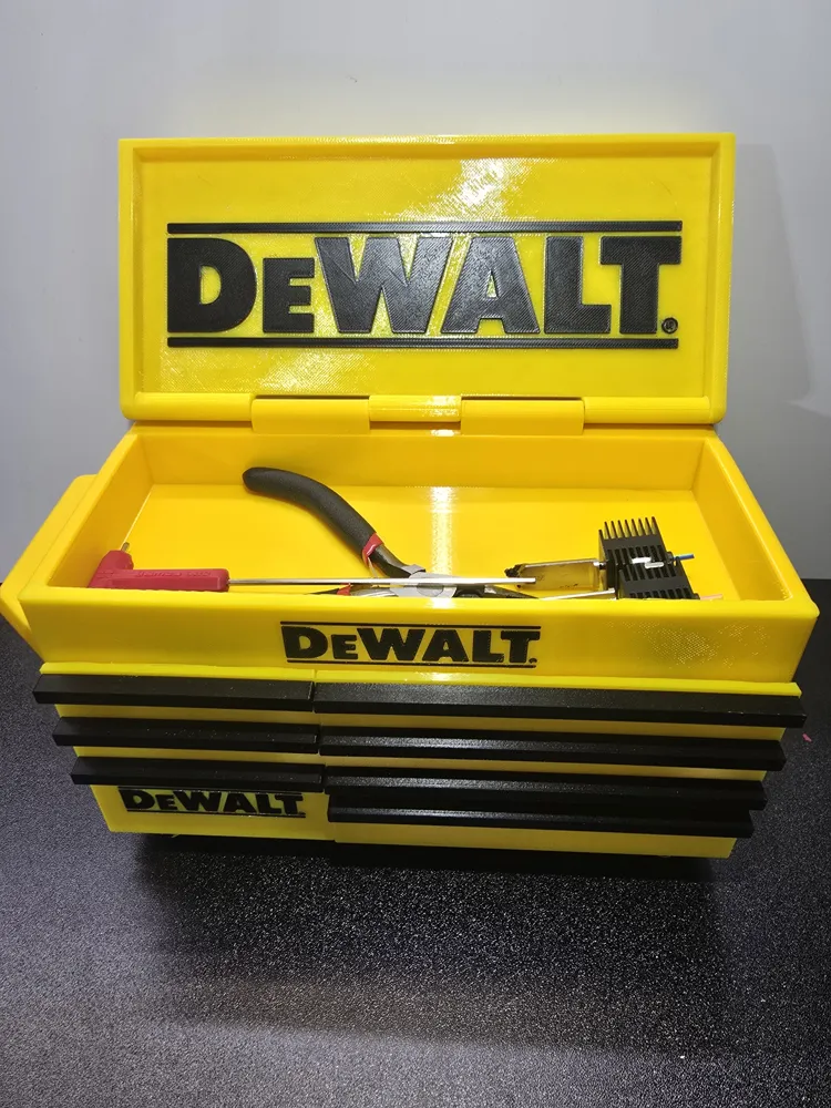 Desktop Mini Toolbox – Dewalt Style - Free 3D Print Model - MakerWorld