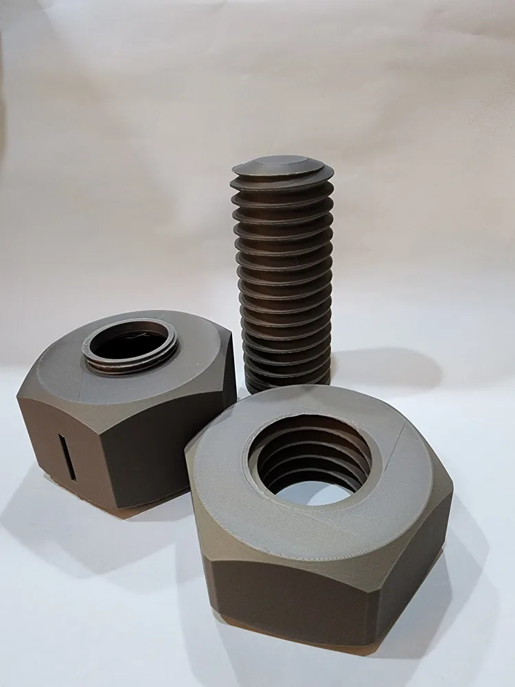 Hex Bolt Coin Bank with Nut by 小袁 MakerWorld: Download Free 3D Models