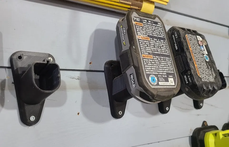 Ryobi 18v Battery Holder Wall Mounted by VickeryStudies - MakerWorld