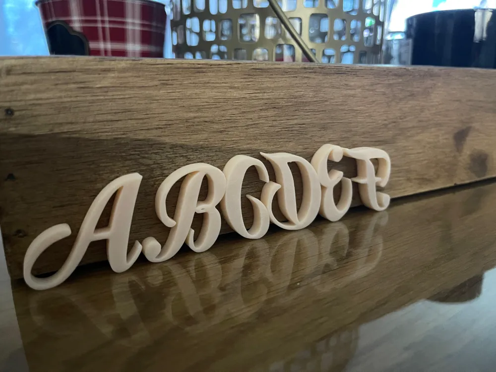 Letters A B C alphabet script handwriting by Print4me - MakerWorld