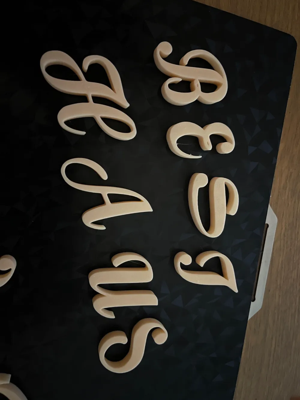 Letters A B C alphabet script handwriting - Free 3D Print Model ...
