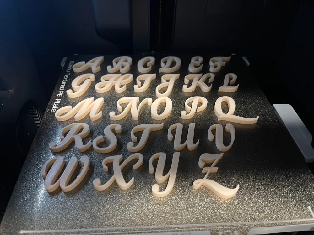 Letters A B C alphabet script handwriting by Print4me - MakerWorld