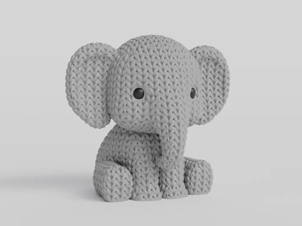 Knitted Elephant - Free 3D Print Model - MakerWorld